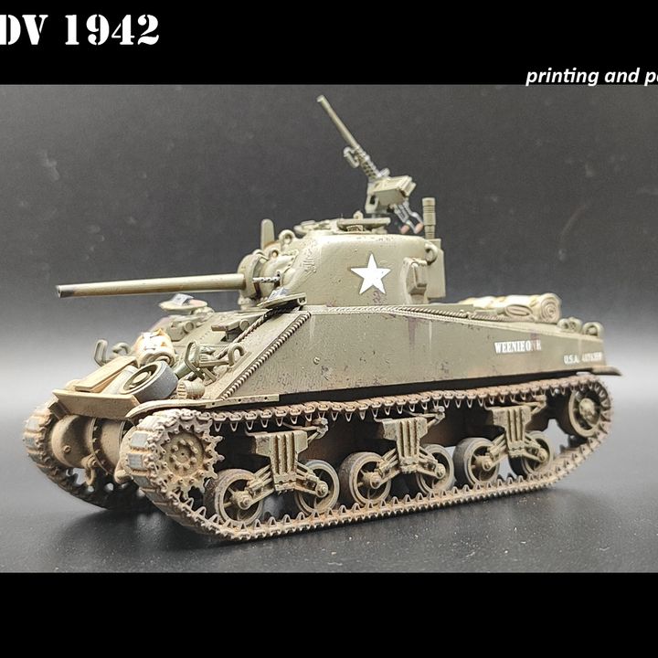 3D Printable Sherman M4 75 VVSS DV by Counlane Models